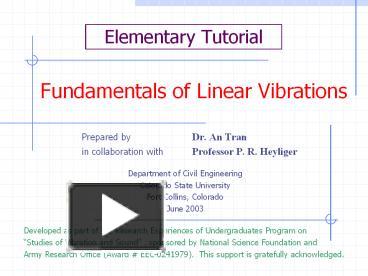 Vibrations_Tutorial2 presentation | free to view