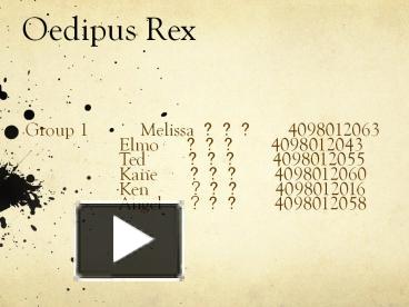 Oedipus Rex PPT presentation | free to view