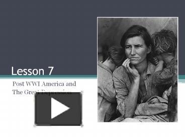 Post WWI America presentation | free to download