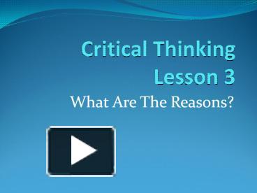 Lesson Three: Reasons presentation | free to download