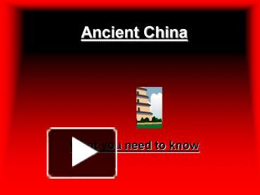 Ancient China presentation | free to view