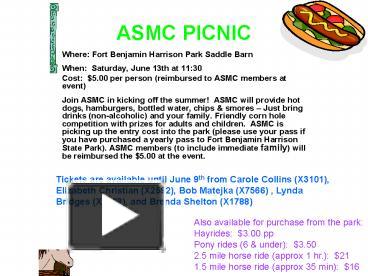 PPT – ASMC PICNIC PowerPoint presentation | free to view - id: 39144-NjIyM