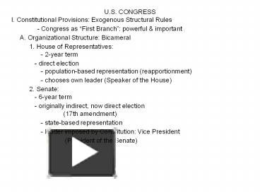 U.S. CONGRESS presentation | free to view