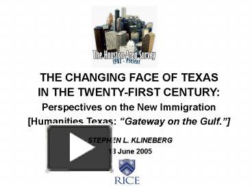 THE CHANGING FACE OF TEXAS presentation | free to view