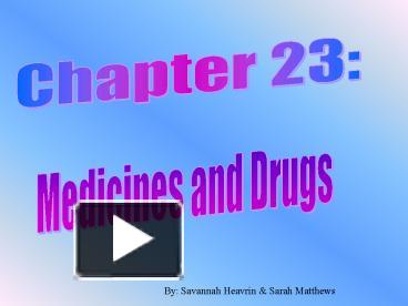 Medicines and Drugs presentation | free to view