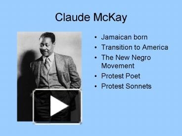 Claude McKay presentation | free to view