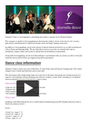 Dance School presentation | free to view
