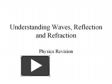 Understanding Waves, Reflection and Refraction presentation | free to view