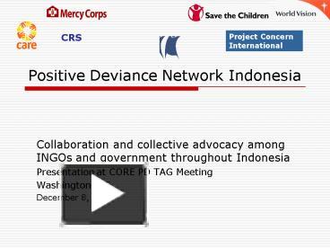 Positive Deviance Network Indonesia presentation | free to download