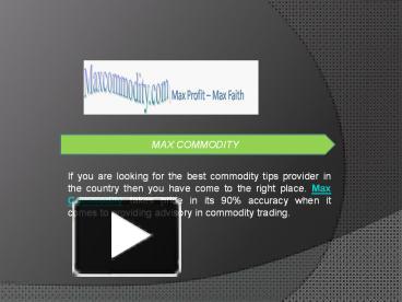 Silver MCX Tips presentation | free to download