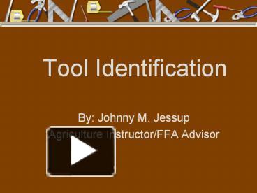 Tool Identification presentation | free to view