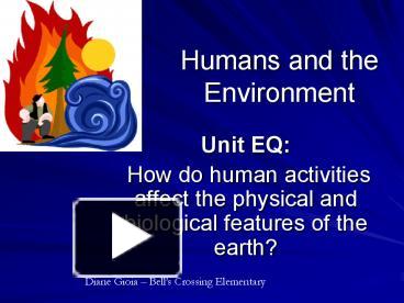 Humans and the Environment Unit EQ: How do human activities ...