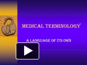 Medical terminology presentation | free to view