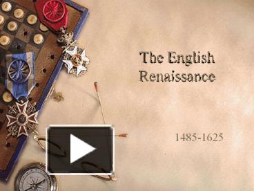 The English Renaissance presentation | free to view