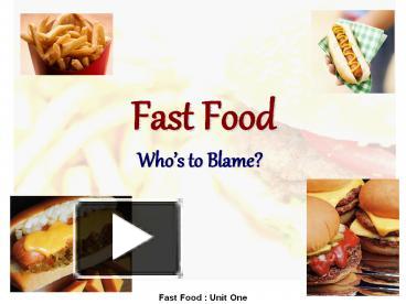 Fast Food presentation | free to view