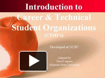 Introduction to Career & Technical Student Organizations (CTSO’s ...