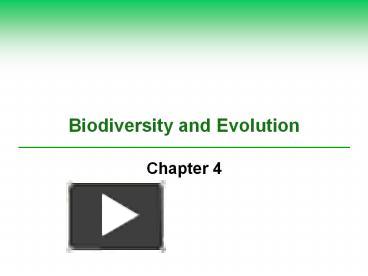 Biodiversity and Evolution presentation | free to view