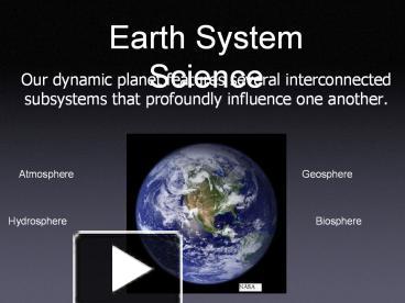Earth System Science presentation | free to view