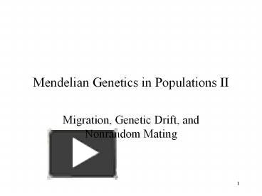 PPT – Mendelian Genetics in Populations II PowerPoint presentation ...