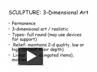 SCULPTURE: 3-Dimensional Art presentation | free to download