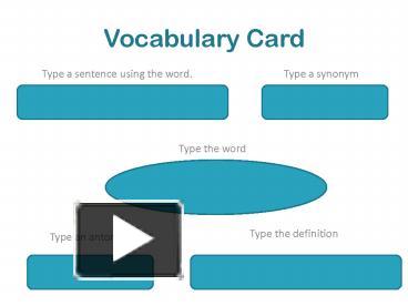 PPT – Vocabulary Card PowerPoint presentation | free to view - id ...