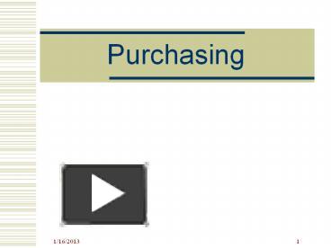 Purchasing presentation | free to view