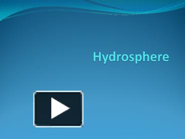 Hydrosphere presentation | free to download