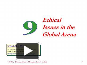 Ethical Issues in the Global Arena presentation | free to view