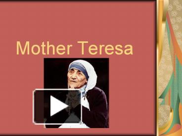 Mother Teresa presentation | free to download