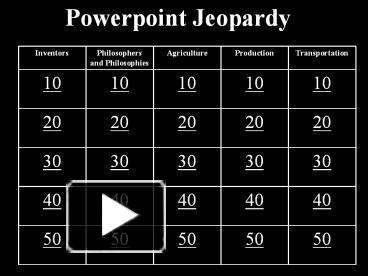 Industrial Revolution PowerPoint Jeopardy Game presentation | free to view