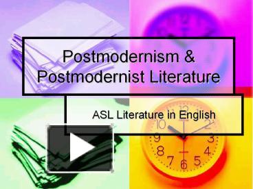 Postmodernism presentation | free to download