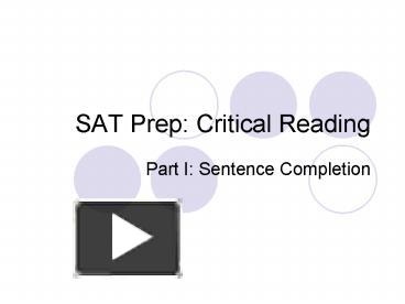SAT Prep: Critical Reading presentation | free to view