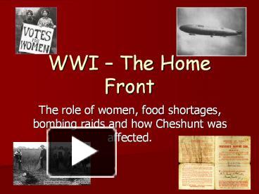 PPT – WWI – The Home Front PowerPoint presentation | free to download ...