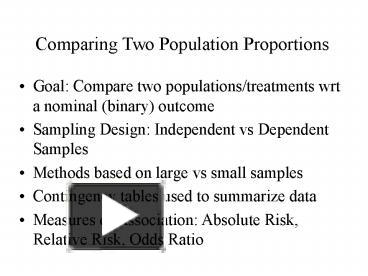Comparing Two Population Proportions presentation | free to download