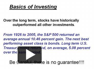 PPT – Basics of Investing PowerPoint presentation | free to view - id ...