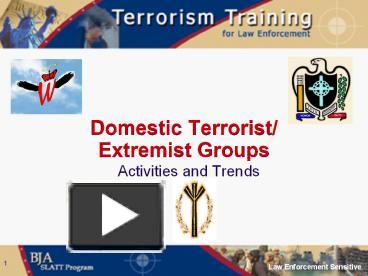 Domestic Terrorist/ Extremist Groups presentation | free to view