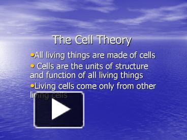 The Cell Theory presentation | free to view