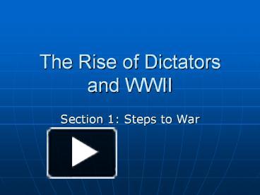 The Rise of Dictators and WWII presentation | free to view