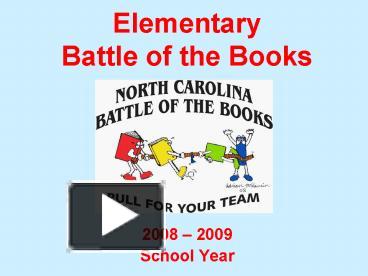 PPT – Elementary Battle of the Books PowerPoint presentation | free to ...