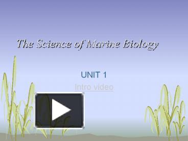 The Science of Marine Biology presentation | free to view