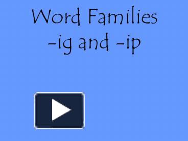 Word Families -ig and -ip presentation | free to view