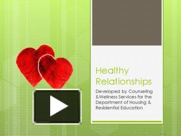 Healthy Relationships presentation | free to view
