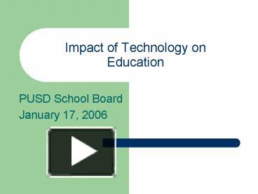 Impact of Technology on Education presentation | free to view