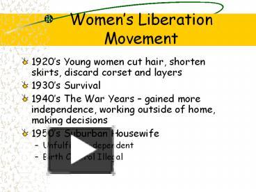 Women’s Liberation Movement presentation | free to view