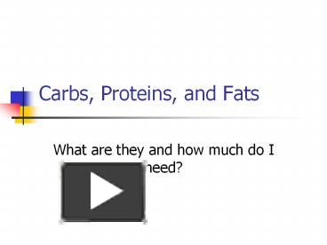 Carbs, Proteins, and Fats presentation | free to view