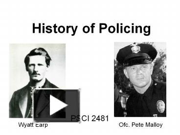 History of Policing presentation | free to view