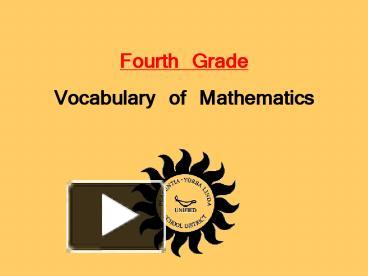 PPT – Fourth Grade Vocabulary of Mathematics PowerPoint presentation ...