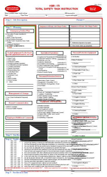 PPT TOTAL SAFETY TASK INSTRUCTION PowerPoint Presentation Free To 