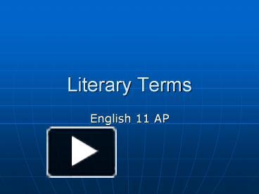 PPT – Literary Terms PowerPoint presentation | free to view - id ...