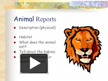 PPT – Animal Reports PowerPoint presentation | free to download - id ...